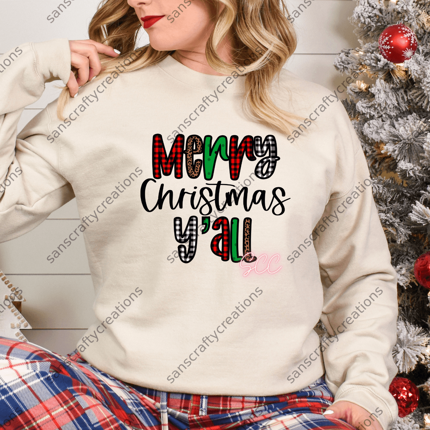 Merry Christmas Y'all-HTV Transfer – SansCraftyCreations.com