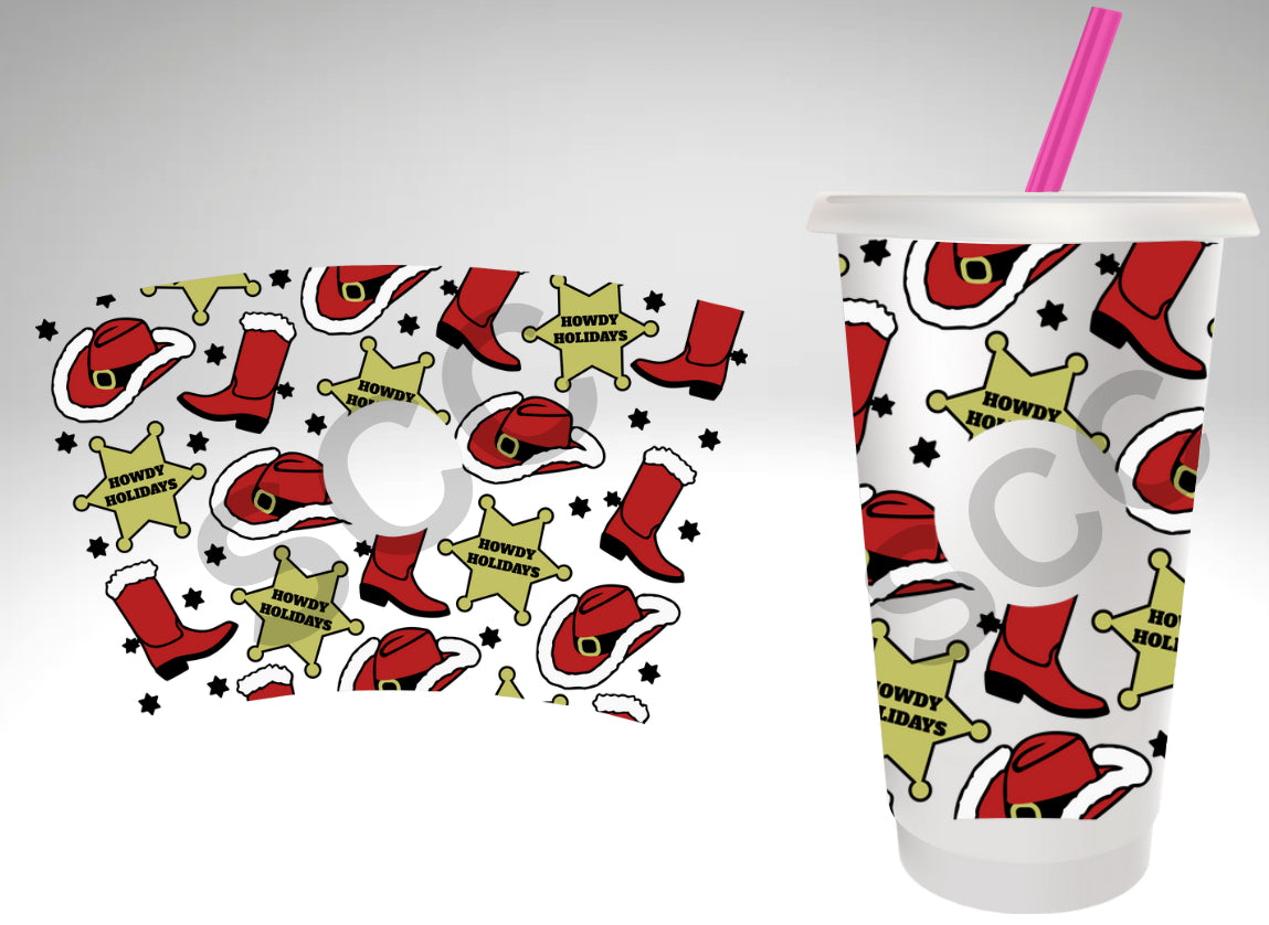 Howdy Holidays-24oz Cold Cup Wrap – SansCraftyCreations.com