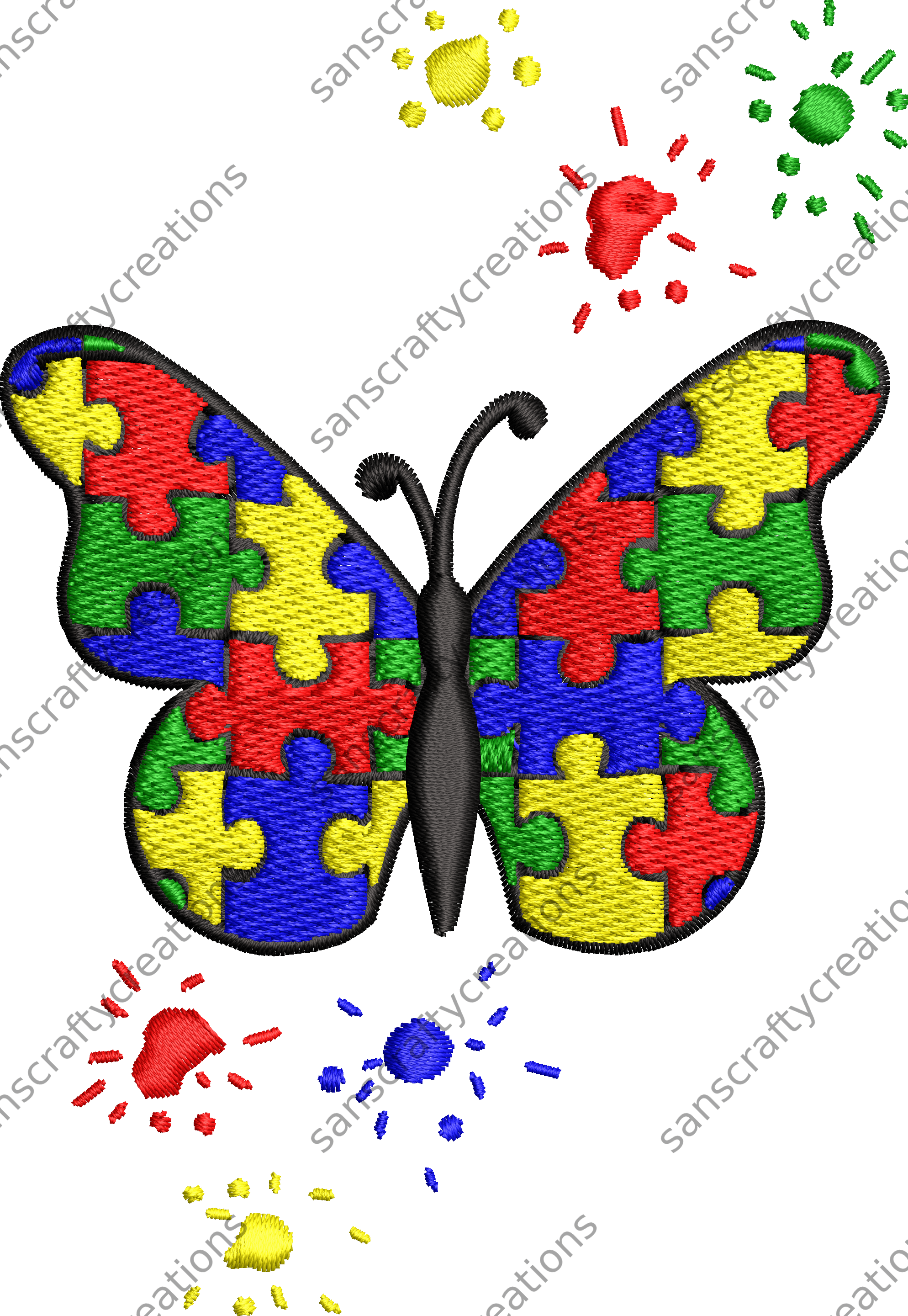Autism butterfly-Transfer – SansCraftyCreations.com